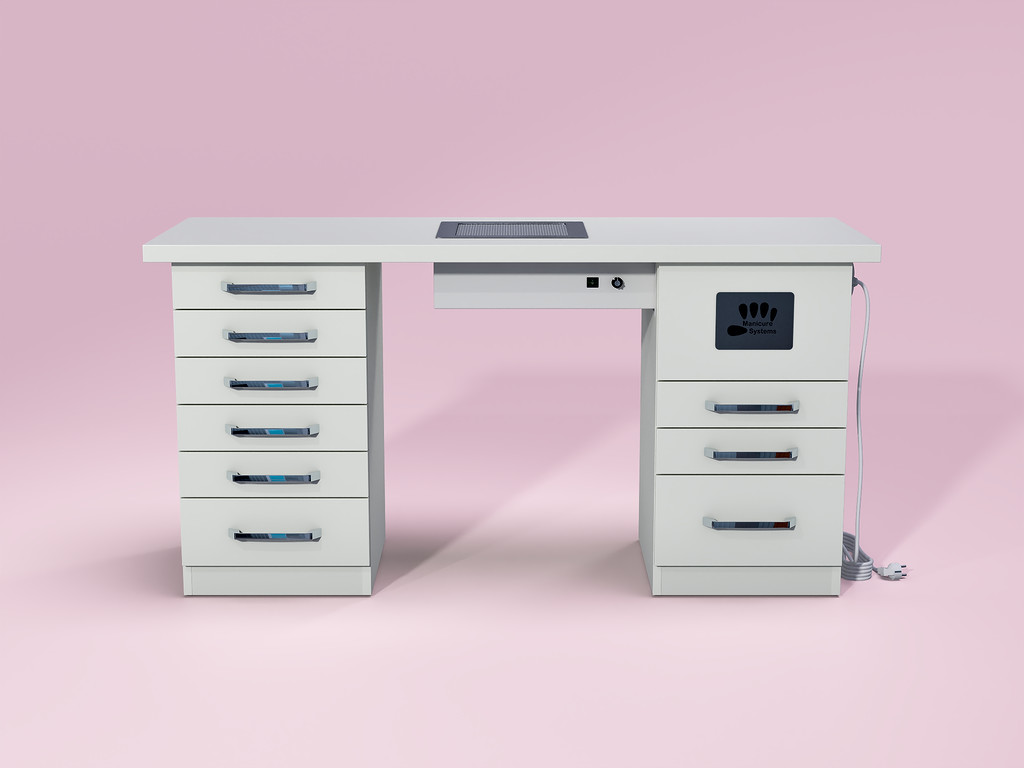 Duże Biurko Kosmetyczne Do Manicure z Pochłaniaczem Pyłu | Monica